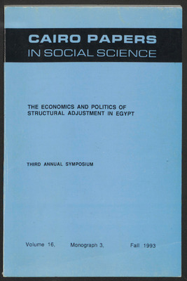 "The Politics of Adjustment in Africa with Special Reference to Egypt ...